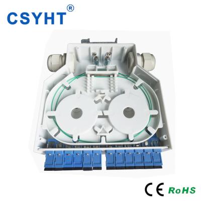 China DIN Rail FTTH Fiber Optic Terminal Box ABS Material 12 Ports With 12 SC Adapter for sale