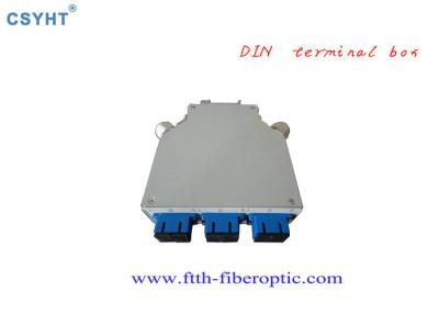China Metal FTTH Fiber Optic Terminal Box DIN Type 12 Ports SC/UPC Duplex for sale