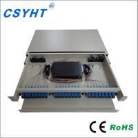 China 19 Inch 1U Fiber Optic Patch Panel Telecom Drawer Slidable SC/FC/LC/ST Adapter for sale