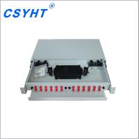 China 19 Inch 1U Fiber Optic Patch Panel Telecom Drawer Slidable SC/FC/LC/ST Adapter for sale