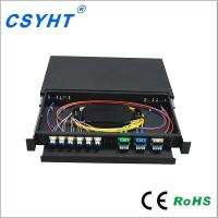 China 19 Inch 1U Fiber Optic Patch Panel Telecom Drawer Slidable SC/FC/LC/ST Adapter for sale