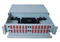 China 19 Inch Mental Rack Mounted FTTH Fiber Optic Terminal Box 48 Cores White or black color for sale