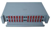 China 19 Inch Mental Rack Mounted FTTH Fiber Optic Terminal Box 48 Cores White or black color for sale
