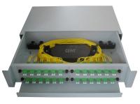 China 19 Inch Mental Rack Mounted FTTH Fiber Optic Terminal Box 48 Cores White or black color for sale