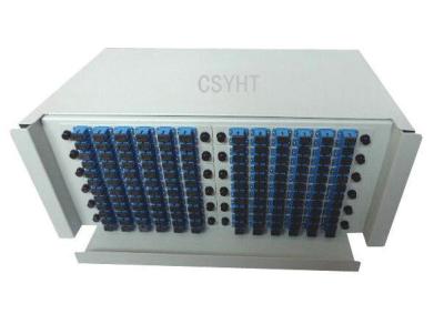 China Metal Slidable Type Fiber Optic Patch Panel ODF 19 Inch 144 Fibers Cold Roll Steel for sale