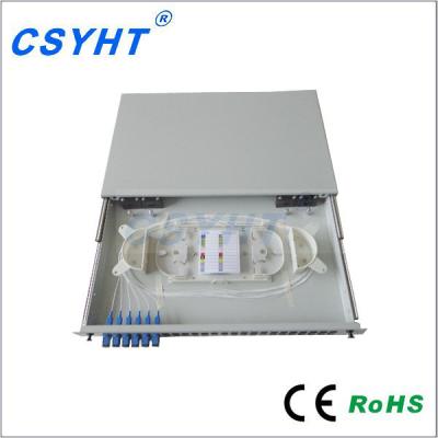 China Cold Roll Steel Material Fiber Optic Patch Panel 19 Inch 24 Fibers Light Weight for sale