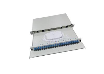 China 19inch Slidable ODF Fiber Optic Patch Panel 24 SC SX Or LC DX Closed 1 Cassette for sale
