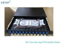 China 19'' Patch Panel Fiber Optic Cable Junction Box 1U 24 Cores SC 2U 96 Cores ODF Sliding for sale
