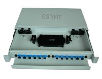 China 12 Cores Metal Slidable FTTH Fiber Optic Terminal Box Patch Panel Cold Roll Steel for sale