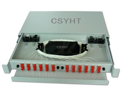 China 1u 24 Cores Fixed FTTH Fiber Optic Terminal Box 19 Inch Rack Mounted Patch Panel for sale