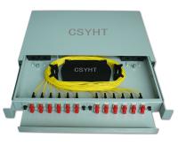China 1u 24 Cores Fixed FTTH Fiber Optic Terminal Box 19 Inch Rack Mounted Patch Panel for sale