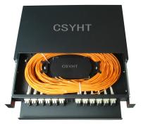 China 1u 24 Cores Fixed FTTH Fiber Optic Terminal Box 19 Inch Rack Mounted Patch Panel for sale
