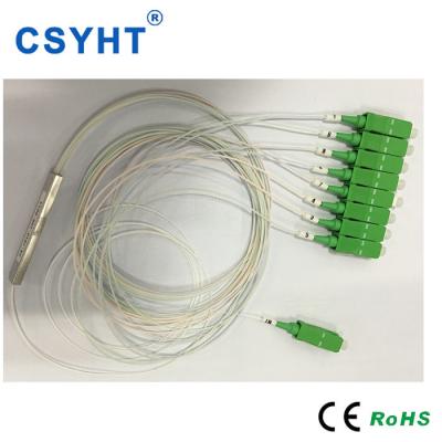 China SC Connector Fiber Optic Splitter PLC 1X8 Steel Tube Type 1 Year Warranty for sale