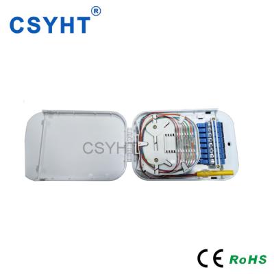 China Indoor Wall Mounted FTTH Fiber Optic Terminal Box 8 Core Ports SC Simplex Adapter for sale