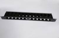 China Metal Fiber Optica Cable Management Patch Panel 1U 19 Inch Rack Mount 12 Port for sale