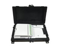 China Compact Type FTTH Fiber Optic Terminal Box 1X8 PLC Splitter Type ABS Material for sale
