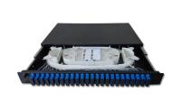China Drawer Type Sliding Type FTTH Fiber Optic Patch Panel 1U 19'' Rack Mount 24 Ports for sale