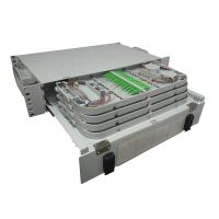 China 48 Ports Sliding Ffiber Optic Cable Patch Panel ODF 2U 19 Inch Rack Mount SC Adapter for sale
