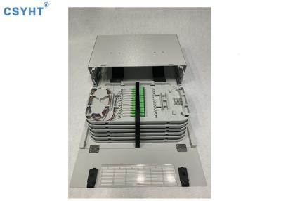 China PLC Spliter Fiber Optic Patch Panel 19'' Rackmount Splice Tray Sliding Type for sale