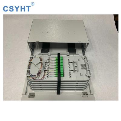 China Metal Pull - Out Tray Fiber Optic Patch Panel Slidable 19 Inch 3U 72 Fibers Drawer Type for sale