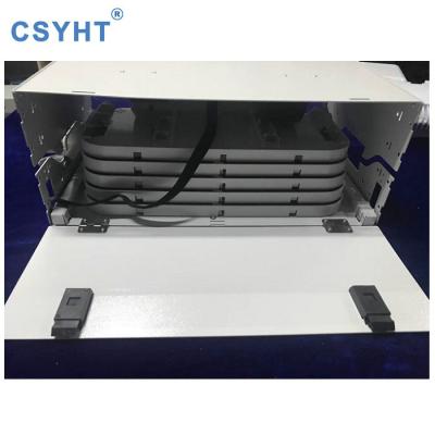 China Slidable Fiber Optic Distribution Box 19 Inch 4U 96 Fibers ODF Cold Roll Steel for sale