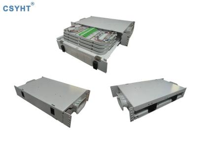 China 4 Splice Cassette Fiber Optic Rack Mount Patch Panels 48 Ports Pull Out ODF 19