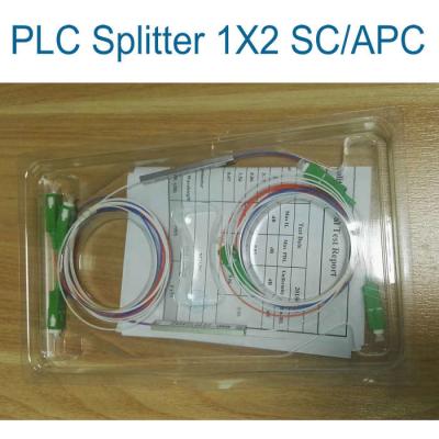 China Telecom PLC Fiber Optic Splitter Mini Steel Tube 1x2 1x16 SC UPC/APC Bare Fiber for sale