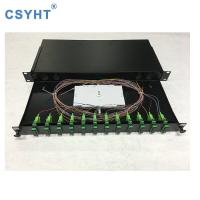 China Cold Roll Steel Fiber Optic Patch Panel ODF 19 Inch Rack Mount Sliding Type for sale