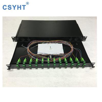 China Cold Roll Steel Fiber Optic Patch Panel ODF 19 Inch Rack Mount Sliding Type for sale