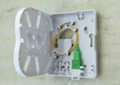 China Wall Mount 2 Ports FTTH MINI Box Fiber Optic Terminal Box Rosette Preloaded With SC/APC Adapters and Pigtails for sale