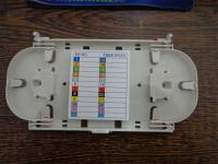 China 24 Fibers Fiber Optic Splice Tray ABS Plastic FTTH Terminal Box With Identify Lable for sale