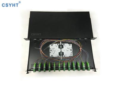 China 19 Inch 1U 24FO FDF Optic Fiber Distribution Frame With 12 SC Duplex Adapter Port for sale