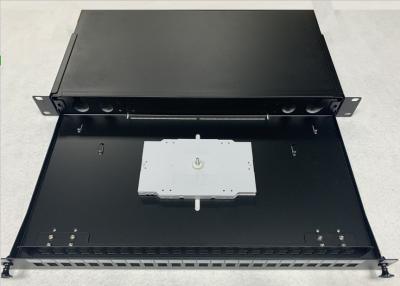 China 1U 19 inch Rack Mounted Fiber Optic 24 Port Sliding Patch Panel with SC Adapter and Pigtail for sale