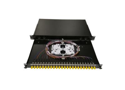 China ODF 24 SC SX Fiber Optic Patch Panel Cold Roll Steel Material Rack Mount Installation for sale