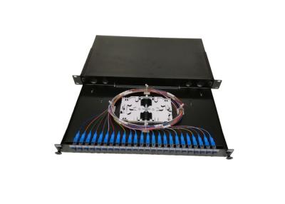 China ODF 19'' 1U Sliding 24SC Fiber Optic Distribution Box for sale