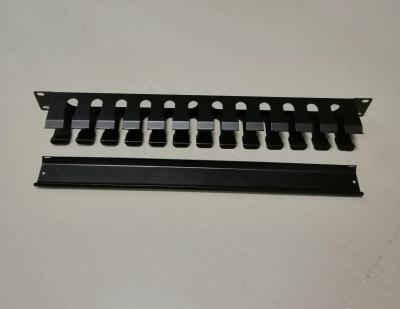 China Metal 19 Inch 1U Height Fiber Optic Cable Management Panel for sale