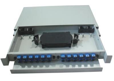 China 24 Port Sliding Type Rack Mount Fiber Optic OFDF Patch Panel & Enclosure for sale