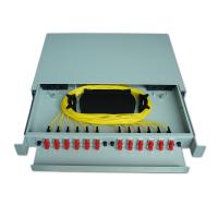 China 24 SC 19inch Fiber Optic Termination Box 1U Sliding Panel for sale