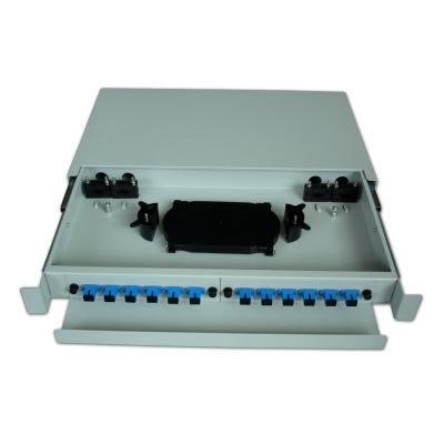 China Sliding IP32 48FO Fiber Termination Patch Panel 24port for sale