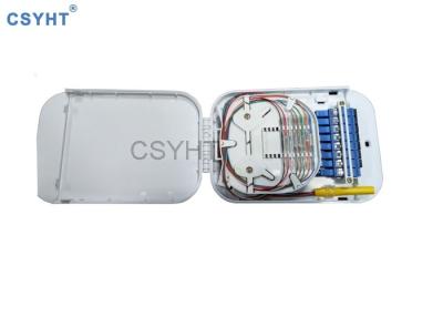 China 1x8 PLC ABS 12 Fibers FTTH Fiber Junction Box 2 Cable Port for sale