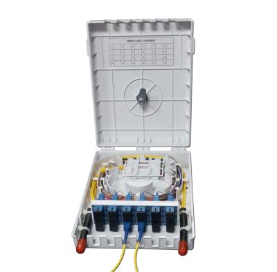 China IP22 ABS 1*8 PLC 24cores FTTH Fiber Optic Terminal Box for sale