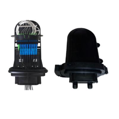 China PP UV FTTH Vertical Fiber Optic Closure 24 Cores Aerial Hanged for sale