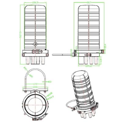 China Dome FOSC PP UV 288 Fiber Optic Splice Closure IP68 for sale