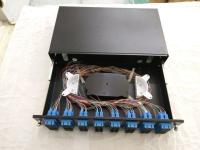 China FTTB 96f Optical Fiber Cable Terminal Black Cold Roll Steel 1U for sale