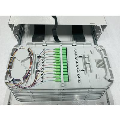 China 72FO Rack Mount Patch Panel LC Duplex 1x8 PLC With Sliding Trays for sale