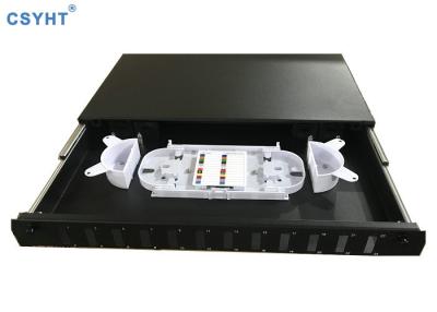 China 48FO ODF Optical Distribution Frame 1U 19 Inch Rack Mounted Fiber Optic Patch Panel for sale