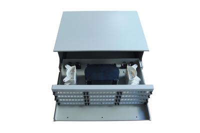 China 23in CATV Fiber Optic Patch Panel Rack Mounted FTTH Distribution Box for sale