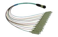 China APC UPC MPO 12FO Fiber Optic Patch Cord For FTTH GPON CATV for sale