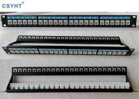 China 19'' STP/FTP Shield RJ45 24ports 1U Cat 5e, cat6,cat6A Blank Patch Panel for sale