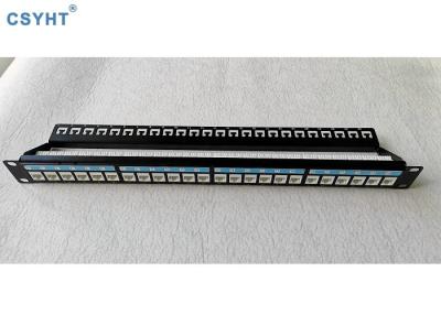 China 19'' 1U Electrostatic Power Fiber Optic Panel CAT5 CAT6 Module Phosphor Bronze for sale